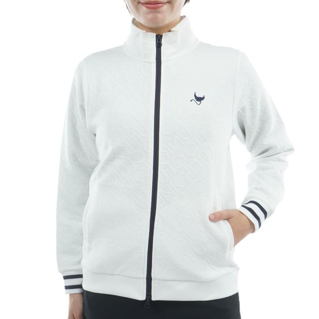 クランク　Clunk　ストレッチ ロゴキルトジャカードブルゾン　レディス