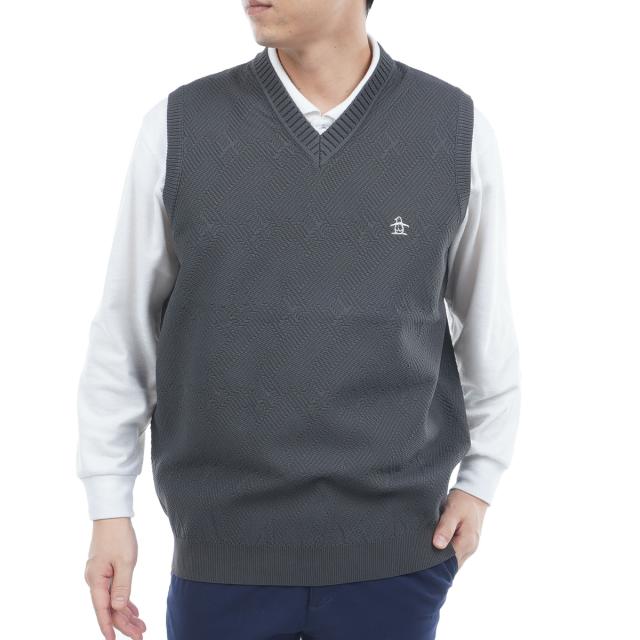 マンシングウェア　Munsingwear　地柄Vネックニットベスト