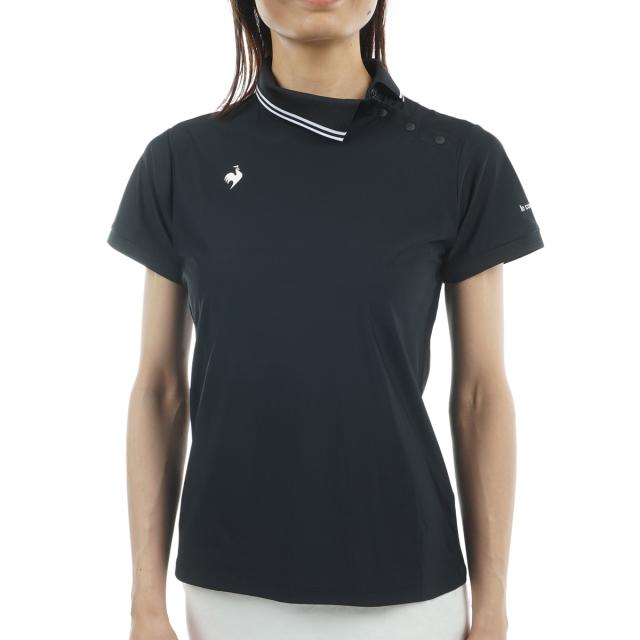 ルコックスポルティフ ゴルフ　Le coq sportif GOLF　ストレッチ アシンメトリー襟半袖シャツ　レディス