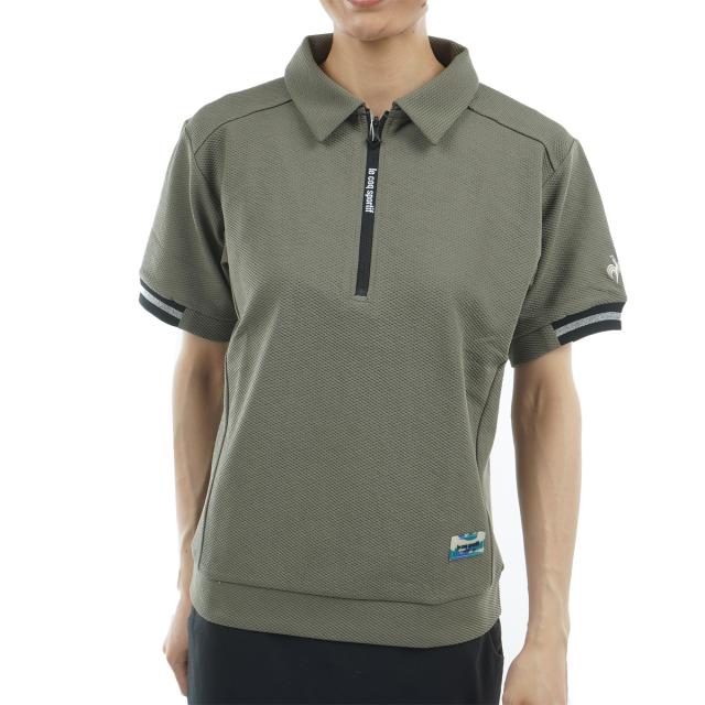 ルコックスポルティフ ゴルフ　Le coq sportif GOLF　ストレッチ 半袖ハーフジップシャツミドラー　レディス ルコックスポルティフ ゴルフ Le coq sportif GOLF ストレッチ 半袖