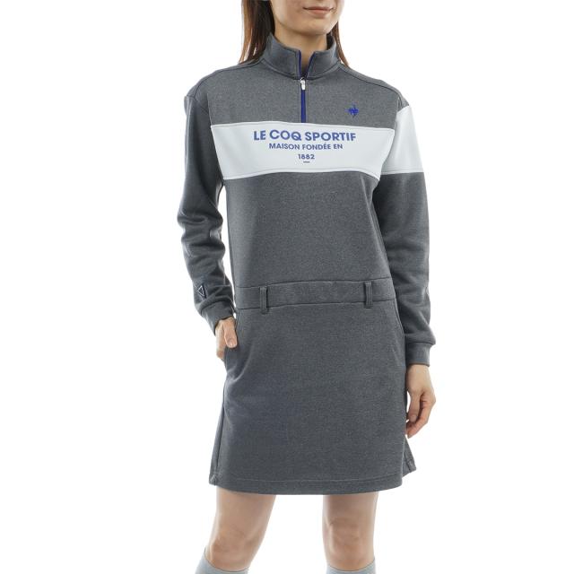 ルコックスポルティフ ゴルフ　Le coq sportif GOLF　ストレッチ ハーフジップワンピース　レディス