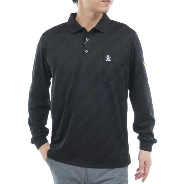 マンシングウェア　Munsingwear　ストレッチ ロゴジャカード長袖ポロシャツ