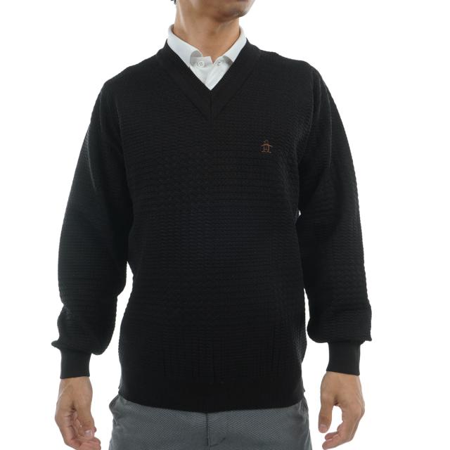 マンシングウェア　Munsingwear　グレンチェックVネックセーター