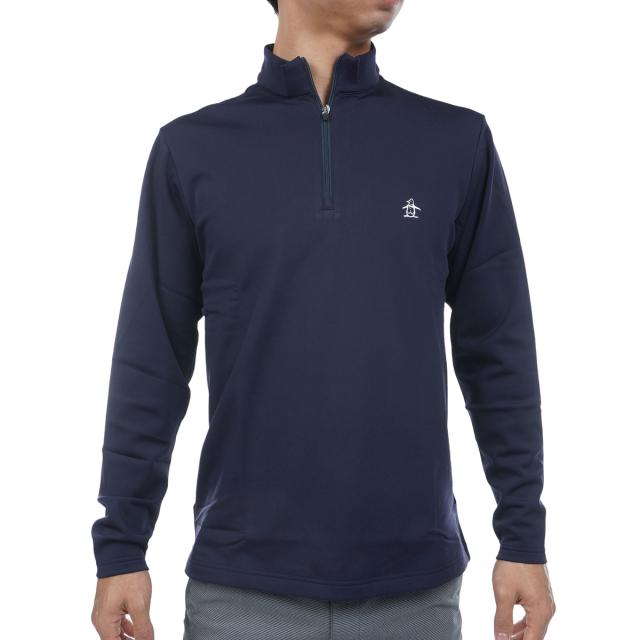 マンシングウェア　Munsingwear　ストレッチ 裏起毛 ウォーモトリコットハーフジップ長袖シャツ