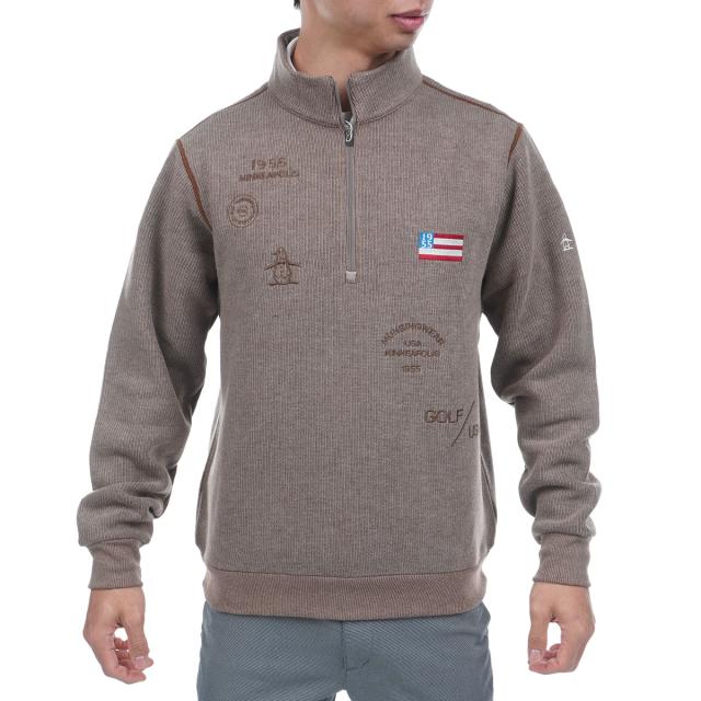 マンシングウェア　Munsingwear　飛び刺繍 ハーフジップミドラー