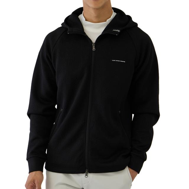 ジュン アンド ロペ　JUN & ROPE　ロゴキルト風ジャカード フーディーブルゾン