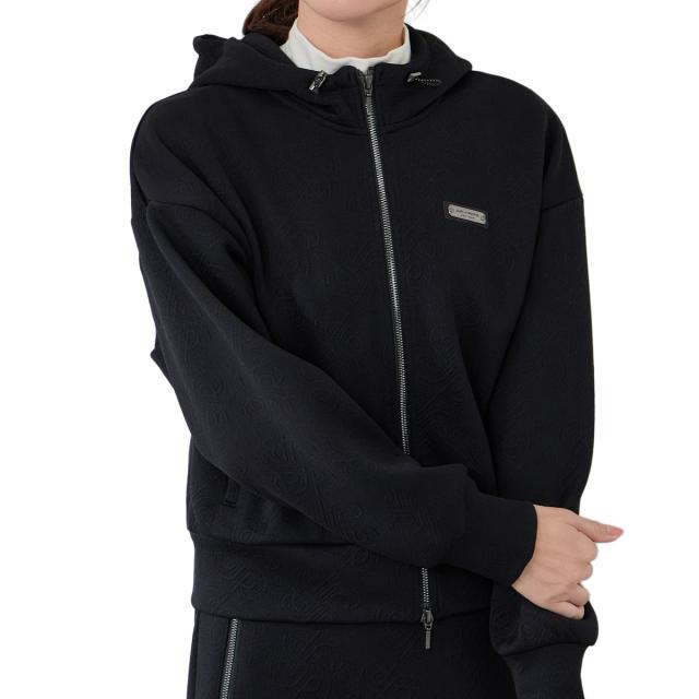 ジュン アンド ロペ　JUN & ROPE　ロゴキルト風 ジャカード フーディーパーカー　レディス