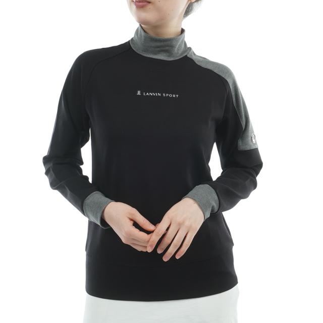 ランバン スポール　LANVIN SPORT　ストレッチ ブロッキングデザイン ハイネック長袖シャツ　レディス