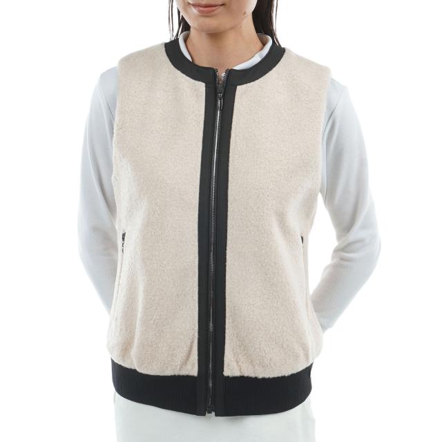 ランバン スポール　LANVIN SPORT　フェイクファー ストレッチアウターベスト　レディス