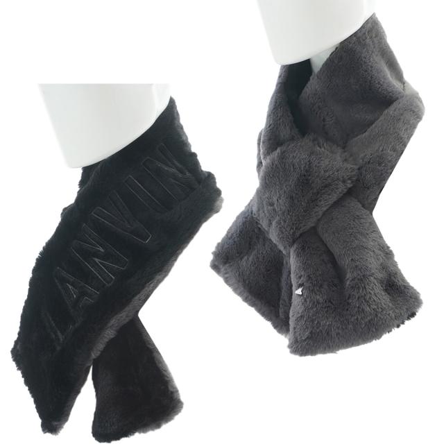 ランバン スポール　LANVIN SPORT　リバーシブル フェイクファーマフラー　レディス