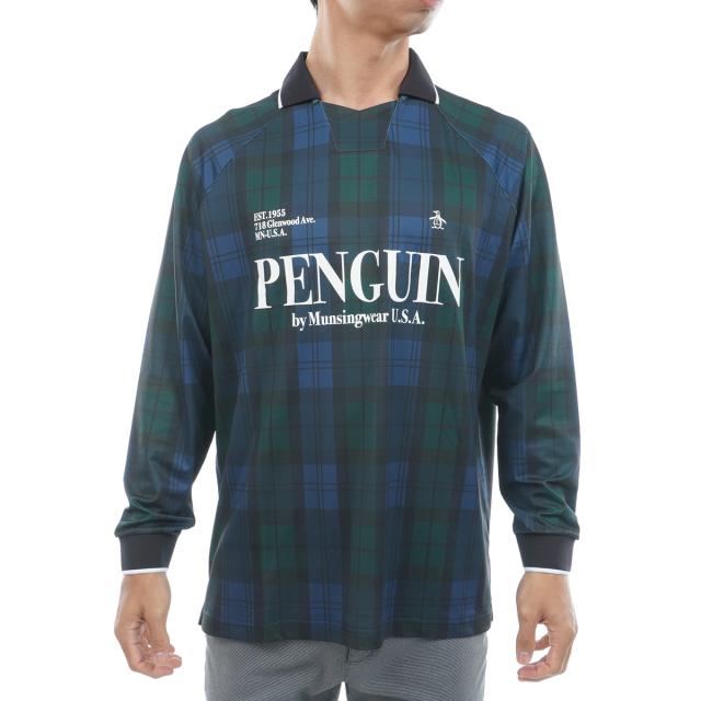 ペンギン バイ マンシングウェア　Penguin by Munsingwear　ブラックウォッチ ストレッチゲーム長袖シャツ