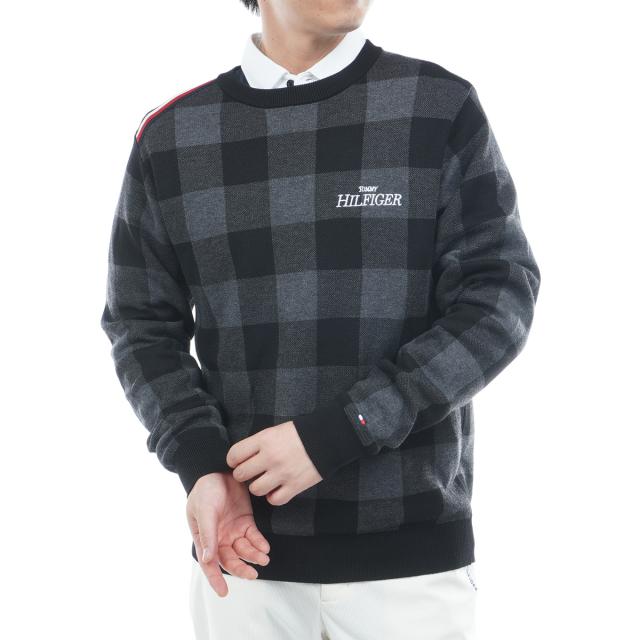 トミー ヒルフィガー ゴルフ　  GOLF　チェックジャカード クルーネックセーター