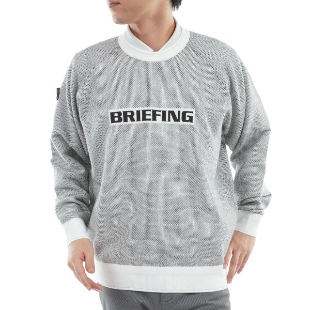 ブリーフィング　BRIEFING　バーズアイ ロゴ クルーネック セーター