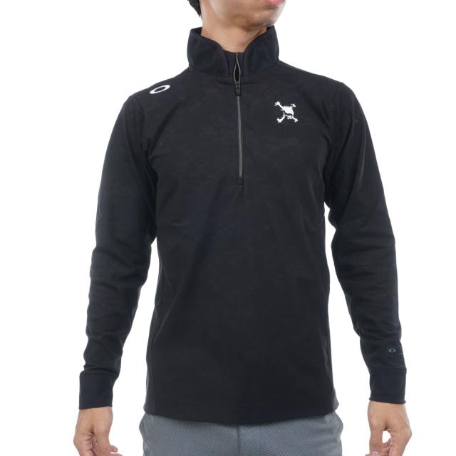 オークリー　OAKLEY　スカル EMBOSSED モックネック長袖シャツ