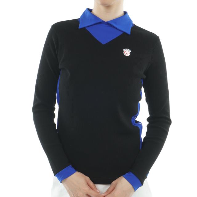 アルチビオ　archivio　ストレッチ 配色リブ プルオーバー長袖シャツ　レディス