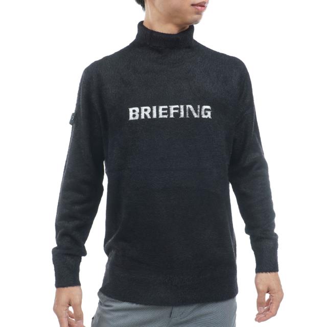 ブリーフィング　BRIEFING　リバーシブルロゴワッペン シャギータートルネックセーター