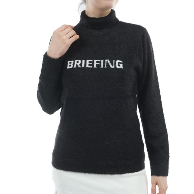 ブリーフィング　BRIEFING　リバーシブルロゴワッペン シャギータートルネックセーター　レディス