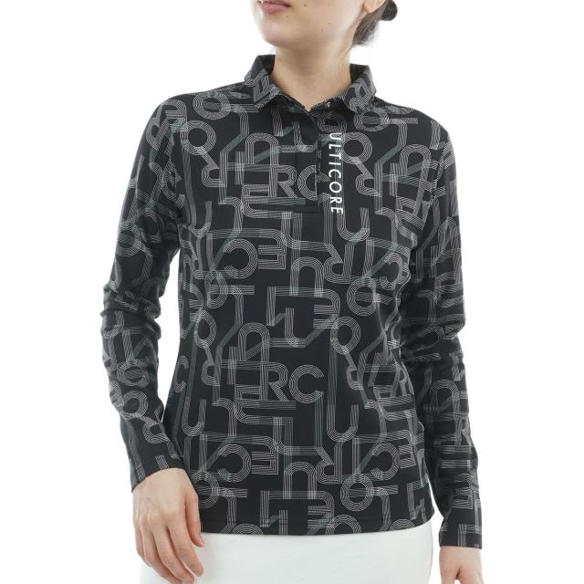 ブリヂストン　BRIDGESTONE GOLF ULTICORE　4Dimotion Fit Split ストレッチ ラグランスリーブ 共衿長袖ポロシャツ　レディス