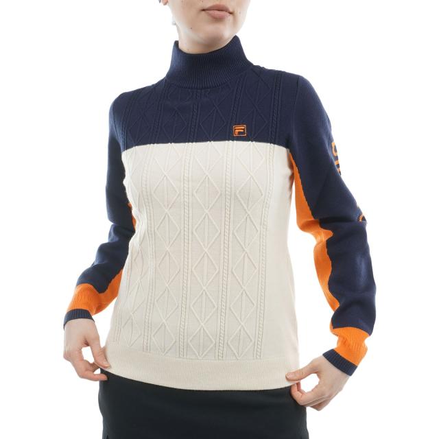 フィラ FILA 軽量混紡ニット モックネックセーター レディス