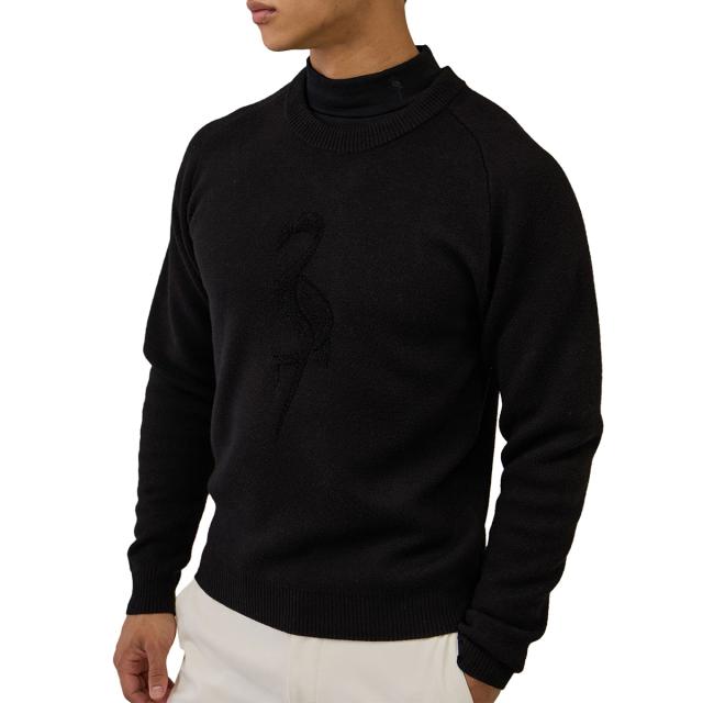 ジュン アンド ロペ　JUN & ROPE　NOIR フラミンゴモチーフクルーセーター