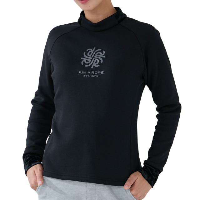 ジュン アンド ロペ　JUN & ROPE　ストレッチ ボンバーヒート長袖モックプルオーバー　レディス