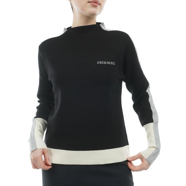 セシルマクビー グリーン　CECIL McBEE green　ストレッチ ボトルネックセーター　レディス