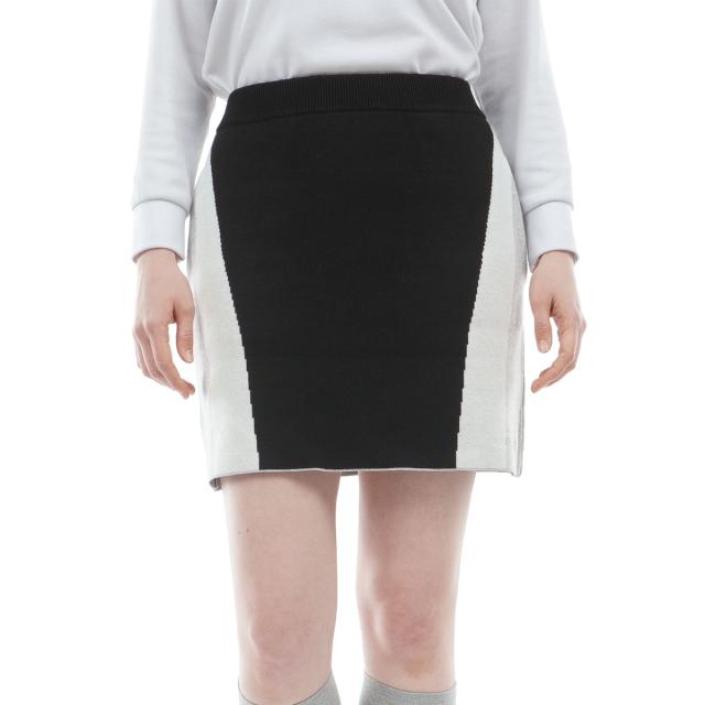 セシルマクビー グリーン　CECIL McBEE green　バイカラー ニットスカート　レディス