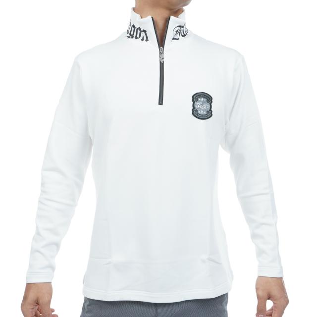 ダンスウィズドラゴン　Dance With Dragon　KARUISHI 裏起毛 ハーフジップモックネック長袖シャツ