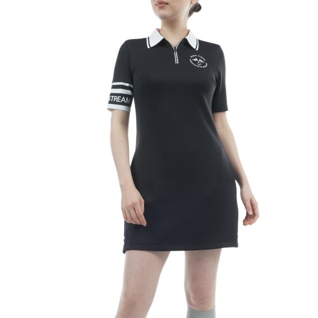アダバットストリーム　ADABAT STREAM　ストレッチ バックプリーツポロワンピース　レディス