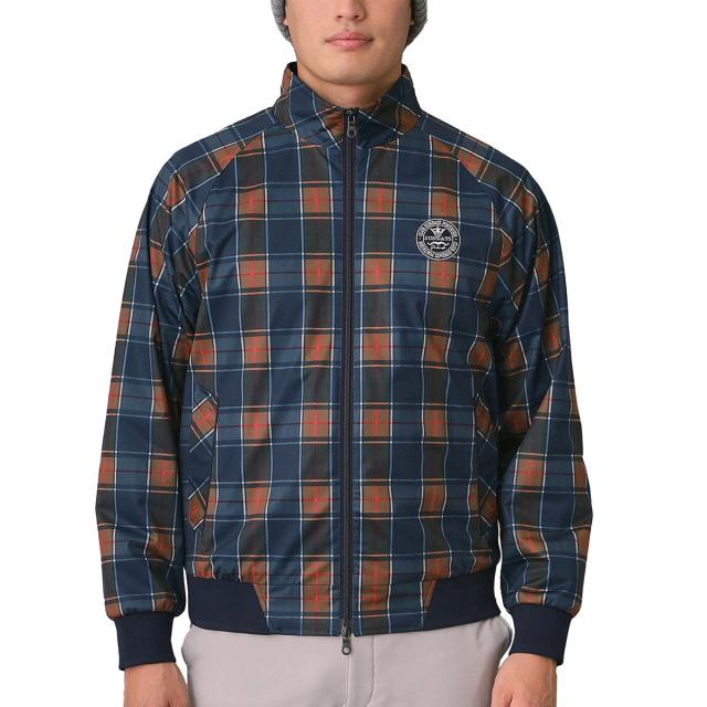 アダバットネイビー　ADABAT NAVY　ストレッチ 撥水 タータンチェックブルゾン