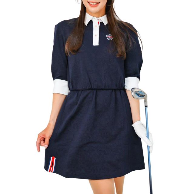 アダバットネイビー　ADABAT NAVY　せとはるコラボ ストレッチワンピース　レディス