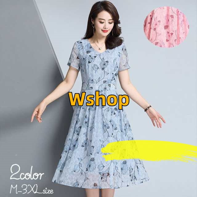 レビュー高評価商品 店長太鼓判 お出かけ フレア ネック 花柄 大人女子 膝下 女性 おしゃれ 膝丈 ランキング常連 今だけ 話題商品 ワンピース 半袖 フラワー シフォン レディース フェミニン 上品 エレガント お買い得プライス