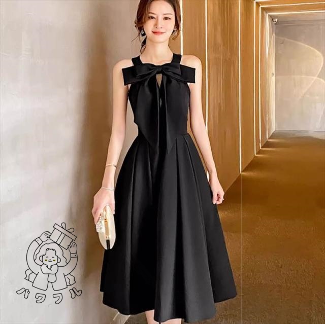 秋の新作特集 多機能デザイン ライン レトロ 送料無料 リボン ミモレ 売上急増中 ノースリーブ ネック ウエストマーク 可愛い 膝下 おしゃれ モダ ガーリー 大人可愛い 袖なし ワンピース フレア エレガント プリンセスライン 人気急上昇 ドレス キュート 即納対応中