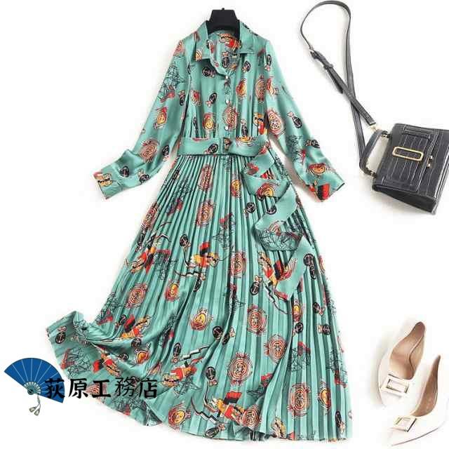 選ばれる理由 再入荷リクエスト殺到 売上急増中 レディース オフィス 通勤 収納便利 20代 OL 30代 40代 ワンピース 今だけ プリーツ シャツワンピース 柄 安い可愛い 襟付き 特価セール中