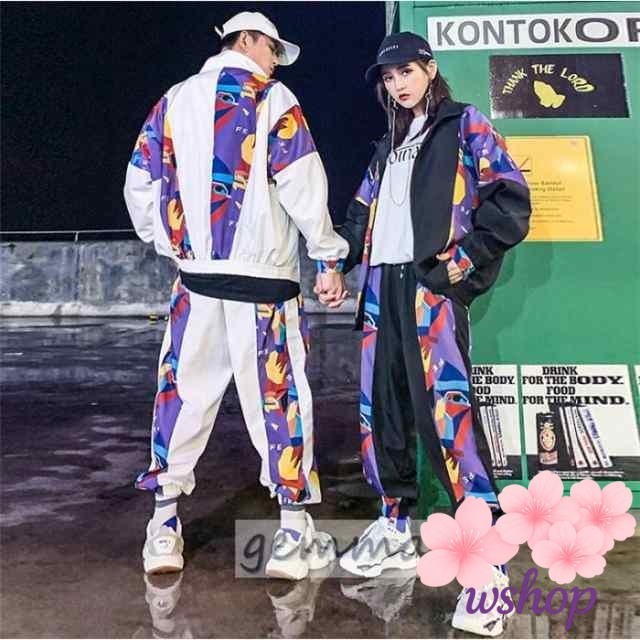 在庫限りの大特価 多機能デザイン 新登場 ジャージ パンツ SNS話題 ヒップホップ 運動着 ジャケット 衣装 メンズ ダンス 【wshop】セットアップ 今だけ レデース カジュアル 送料無料実施中