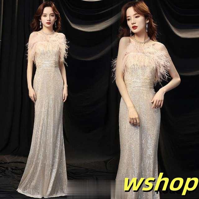 家中時間充実化 品質安心 二次会ドレス SNS話題 お呼ばれドレス 【wshop キラキラ イブニングドレス 今だけ 発表会ドレス 収納便利 ロング丈 スパンコール ノースリーブ 】マーメイドドレス パーティードレス キレイめ 即納対応中