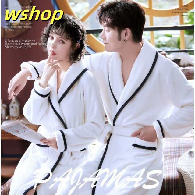 秋の新作特集 毎日使える便利品 もこもこ パジャマ ペアカップル 寝巻き 【wshop お揃い メンズ レディース 】ルームウェア 在庫わずか カップル 部屋着 レビュー高評価 バスローブ ガウン 新登場 ナイトガウン 厚手 あったか 即納対応中