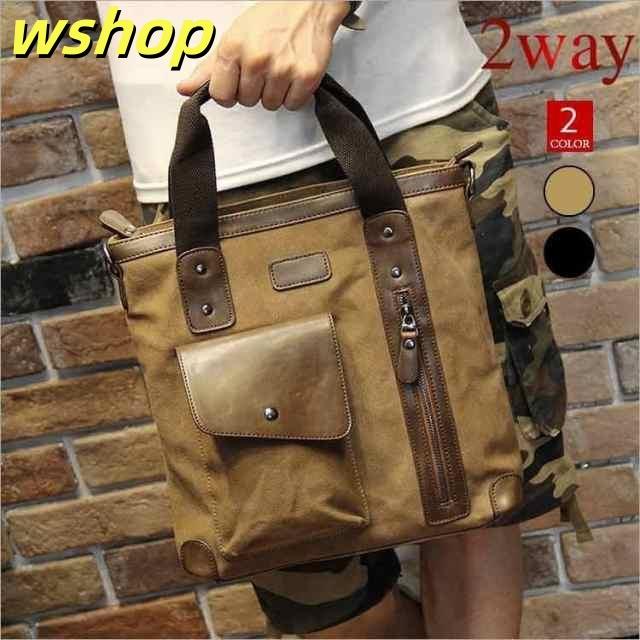 注目ランキング上位 店長太鼓判 メンズバッグ 【wshop 鞄 収納便利 かばん バッグ カジュアル バックパック カバン 帆布 今だけ トートバッグ 】ショルダーバッグ レビュー高評価 ズック 即納対応中