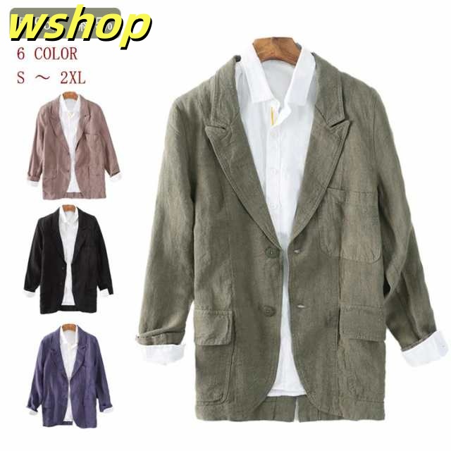 収納便利 売上急増中 アウター テーラードジャケット 麻 羽織 用 涼しい 秋服 メンズ サマージャケット 】麻ジャケット 無地 【wshop 紳士服 シンプル ストライプ 綿麻 リネン カジュアルスーツ 春 ジャケット カジュアルジャケット 夏 送料無料