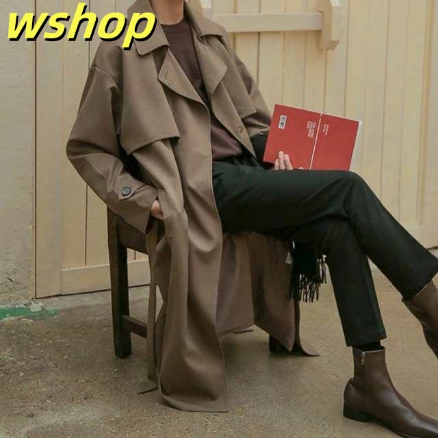 レビュー高評価商品 品質安心 アウター 韓国ファッショ 大きいサイズ 売上急増中 メンズ チェスターコート 春 ロング カジュアル 今だけ コート 即納OK 【wshop スプリングコート 秋 トレンチ ロングコート 冬 】トレンチコート 送料無料実施中