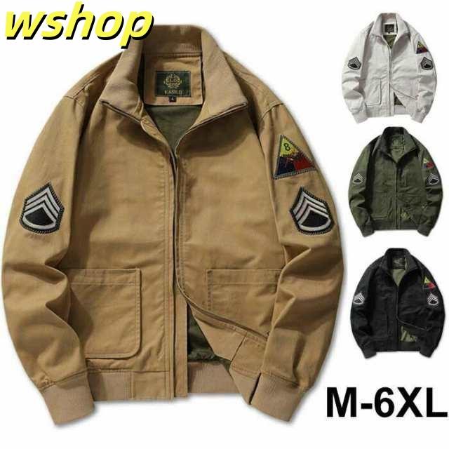 生活快適特集 毎日使える便利品 【wshop 長 刺繍 ジップアップ ブルゾン ワークウェア 】ジャケット ジャンパー コート ジャケット アウター レビュー高評価 春夏秋 フライトジャケット メンズ 人気急上昇 袖 カーゴ 今だけ 送料無料実施中