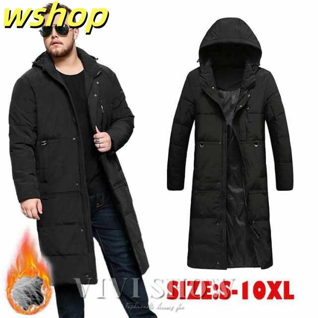 季節限定アイテム ギフトにも最適 フード付き レビュー高評価 ロング丈 メンズ 話題商品 防寒着 【wshop 無地 冬用 在庫わずか 厚手 】ダウンジャケット 防風 ビジネスコート ダウンコート コート お買い得プライス