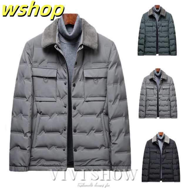 レビュー高評価商品 品質安心 無地 メンズ SNS話題 】ダウンコート 通勤 オフィス 秋冬 ミドル丈 ダウンジャケット 防寒 暖かい シンプル 防風 今だけ 【wshop 話題商品 数量限定入荷