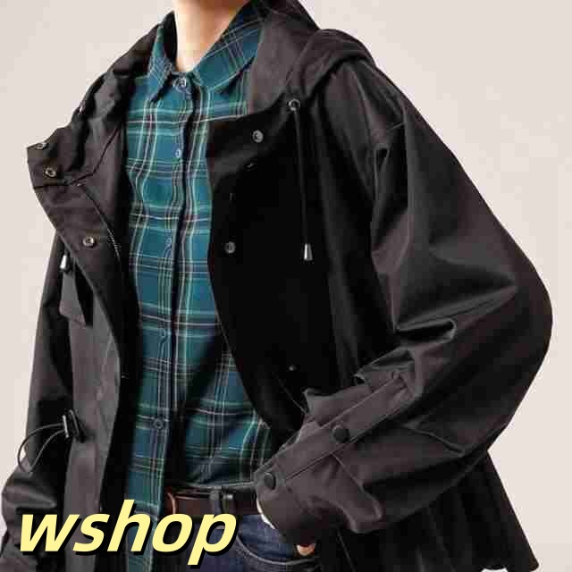 家中時間充実化 多機能デザイン 送料無料 ポケット ファスナー Aラインフレアシ 軽い レビュー高評価 レディース マウンテンコート ジッパー モッズコート ミディ丈 【wshop ドロップショルダー 】アウター 収納便利 お買い得プライス