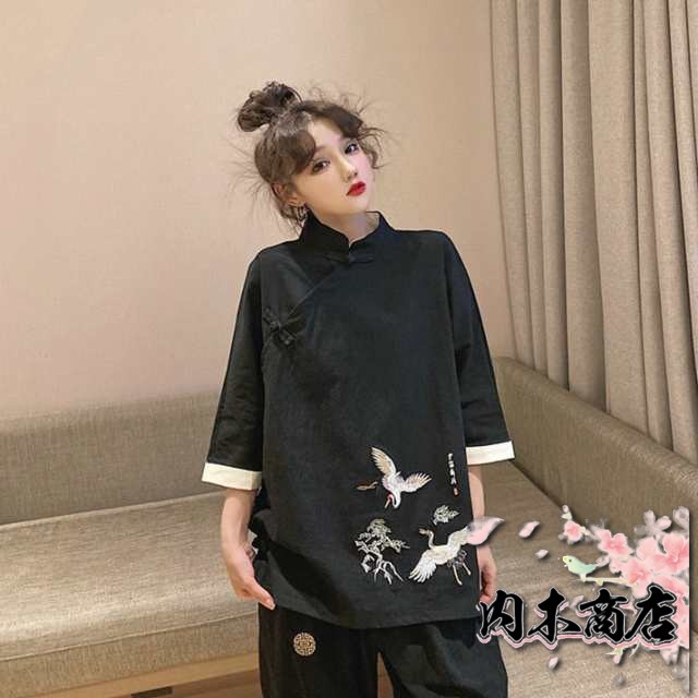 売れ筋アイテム 人気急上昇 売上急増中 数量限定入荷 多機能デザイン 今だけ チャイナ服 普段着 zw36 太極拳 チャイナトップス チャイナコーデ ワイドパンツ セット 舞踏 中国風