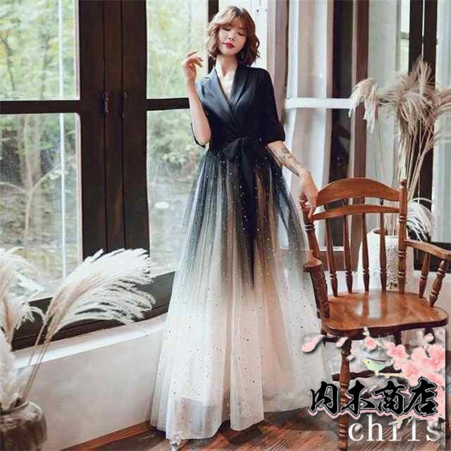 人気急上昇 レディース 生活快適特集 店長太鼓判 上品 演奏会 二次会 パーティードレス ドレス お呼ばれ 披露宴 ロングドレス 結婚式 マキシ丈 Vネック SNS話題 グラデーション 発表会 ワンピース 今だけ 送料無料