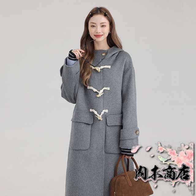 レディース OL通勤 通学 防寒 コート ダッフルコート アウター ウール 韓国ファッション オーバーサイズ ロングコート ウールコート ロング フード付き 春 秋 冬 厚手 暖かい あったか 大きいサイズ ゆったり カジュアル きれいめ 上品 フォーマル
