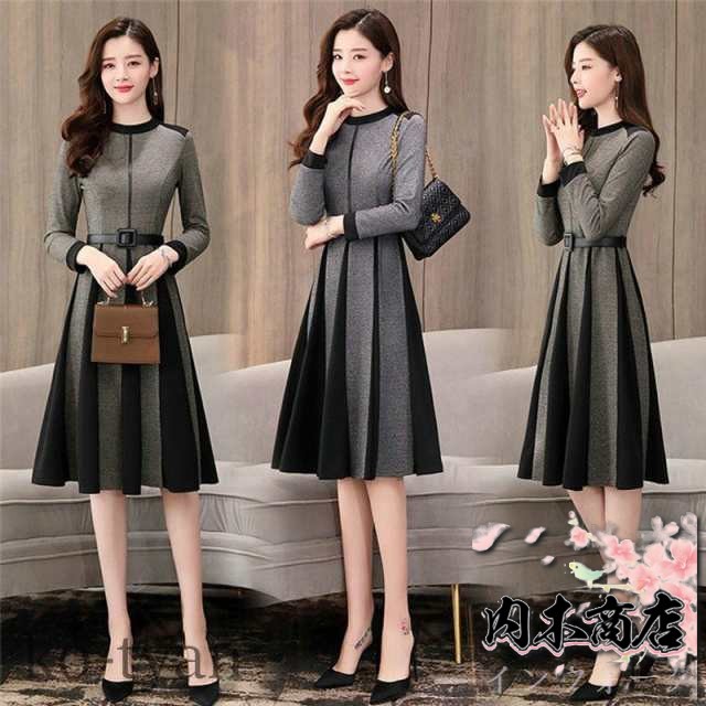 レビュー高評価商品 レビュー高評価 即納OK 多機能デザイン レディース 通勤 冬 ロングワンピース 二次会 結婚式 フォーマルワンピース 秋 ワンピース 在庫わずか フレア ドレス ニットワンピース 30 OL お買い得プライス 冬用