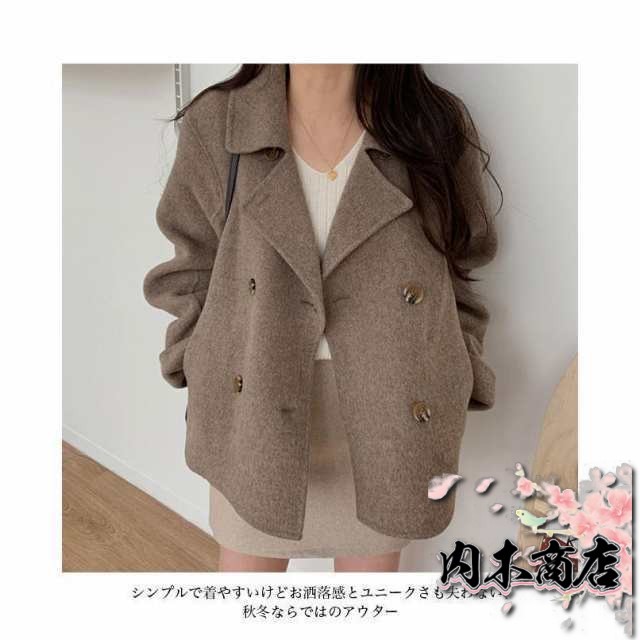 注目ランキング上位 話題商品 売上急増中 体型カバー レディース 通勤 店長太鼓判 今だけ Pコート ハーフコート ダブルボタン お洒落 アウター ツイードジャケット チェスターコート ピーコート 秋冬 即納対応中 防寒対策