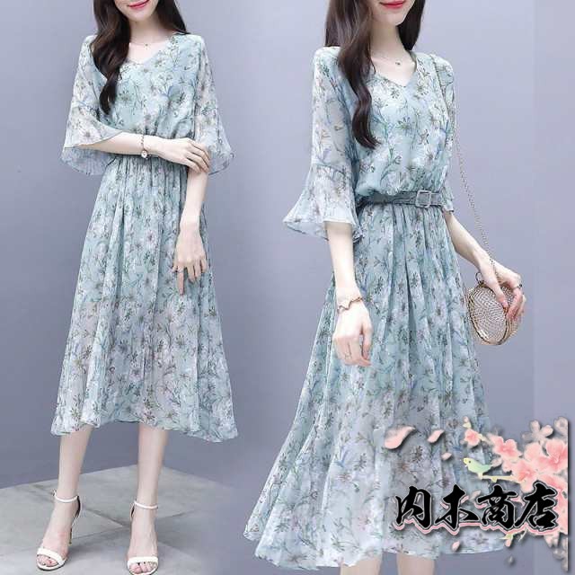 話題商品 レビュー高評価 レディース 家中時間充実化 店長太鼓判 マキシワンピース 花柄 お出かけ シフォンワンピース 五分袖 フレアスカート 春夏 大人可愛い30代 40代 ワンピース オシャレ 50代 在庫わずか 結婚式ドレス 即納対応中